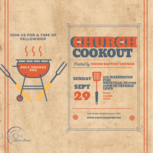 Events from August 30 – September 29 – Union Baptist Church